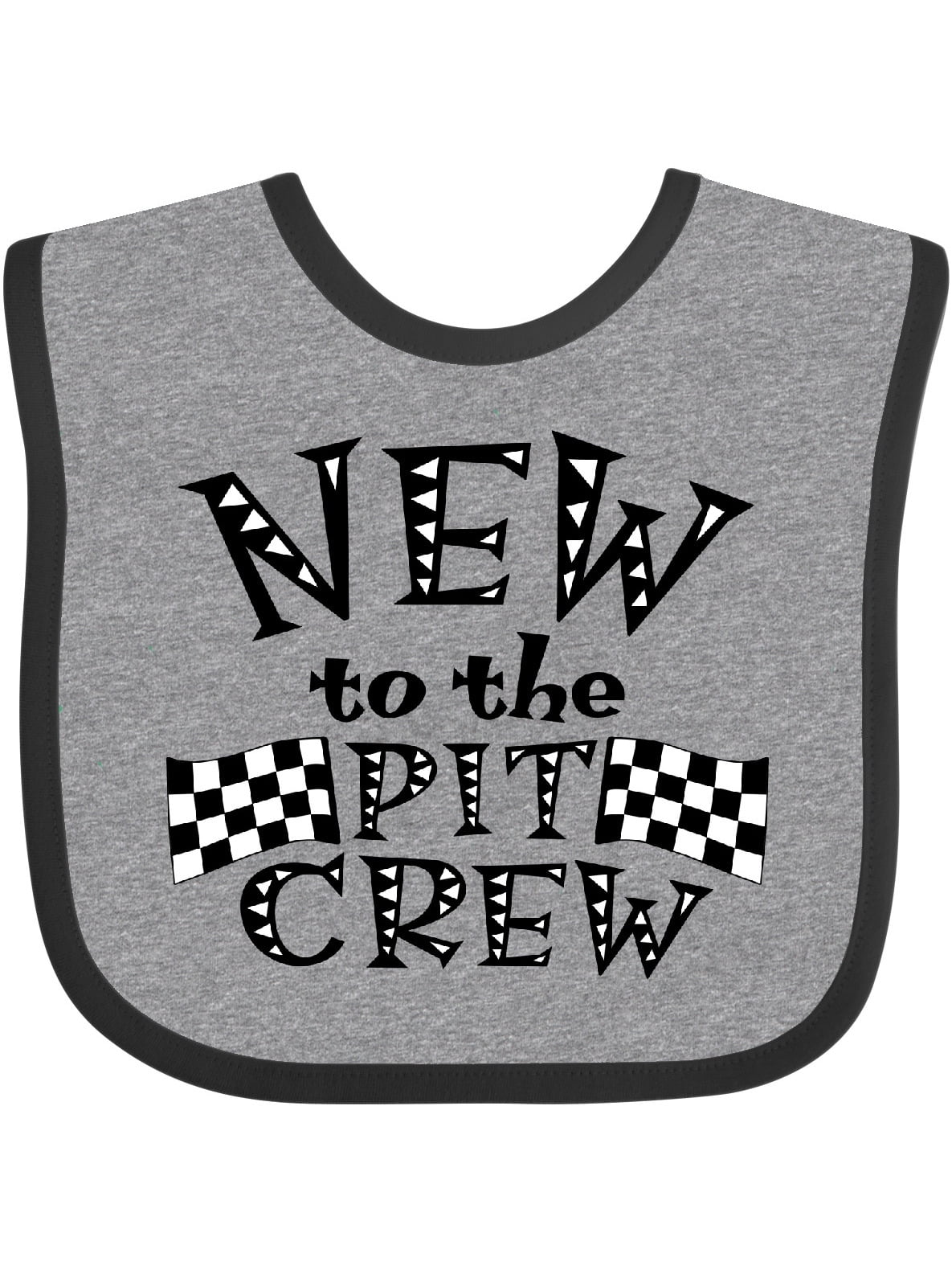Inktastic New to the Pit Crew Racing Flags Boys or Girls Baby Bib ...