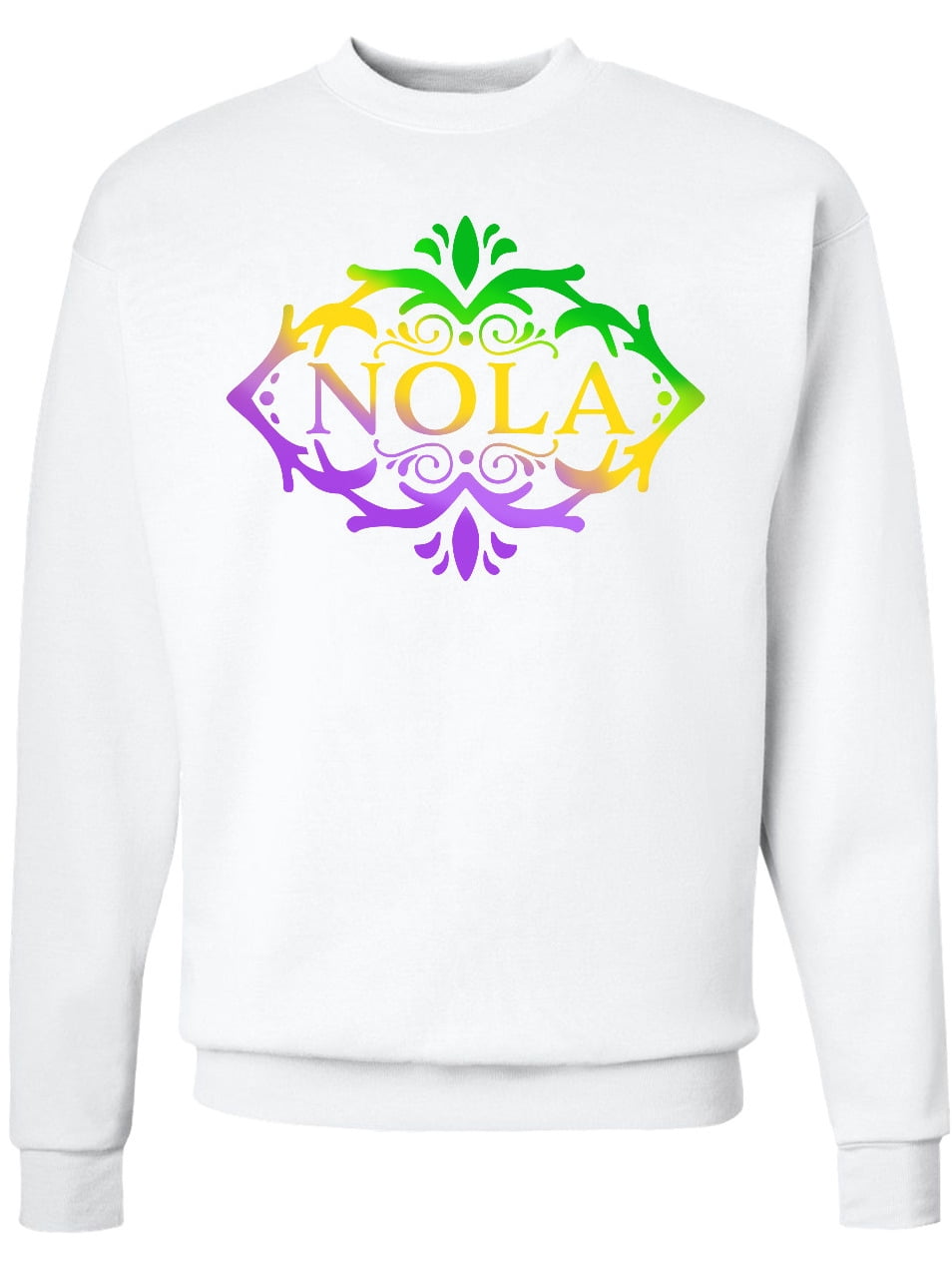 Inktastic Nola with Mardi Gras Colors Adult Sweatshirt - Walmart.com