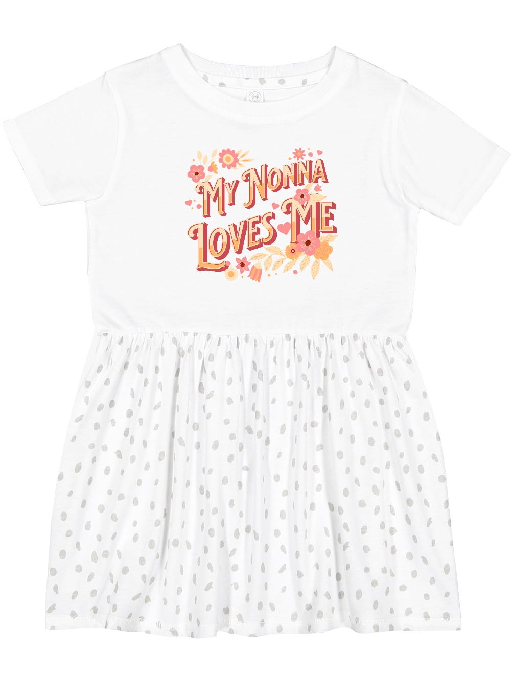 Inktastic Nonna Loves Me Granddaughter Flowers Girls Toddler Dress - Walmart.com
