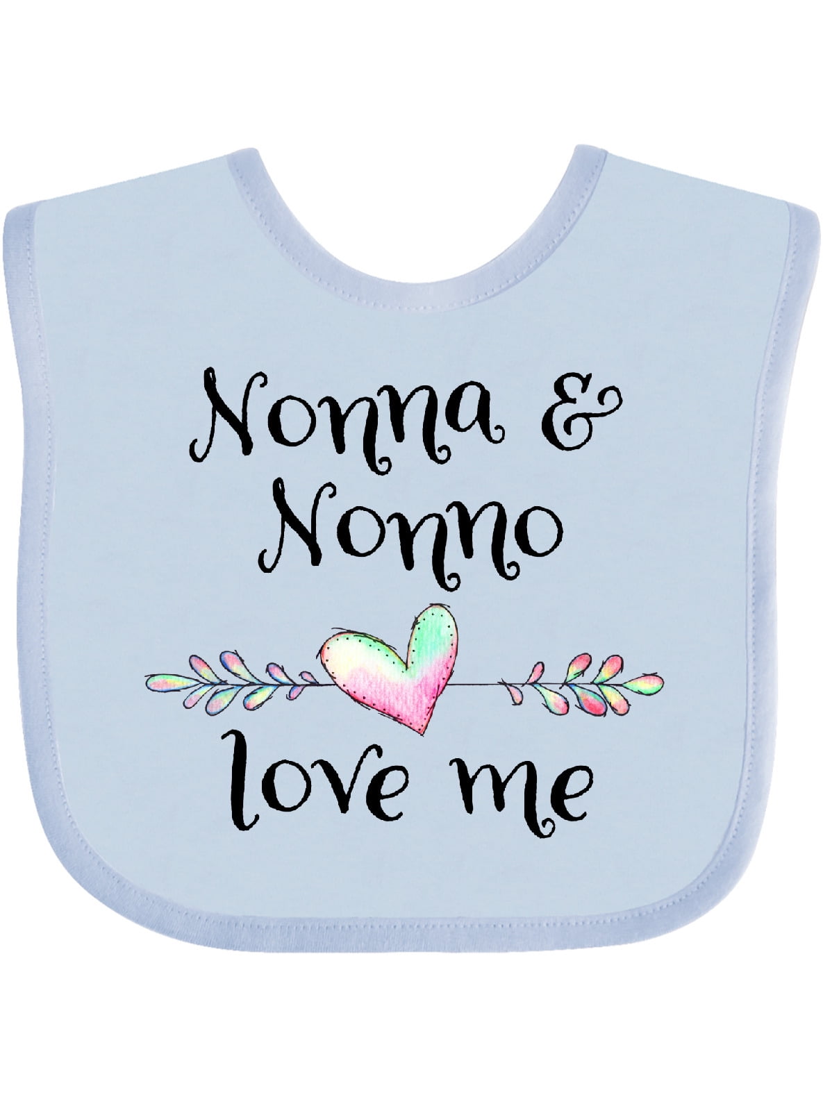 Inktastic Nonna and Nonno Love Me- Heart Grandchild Boys or Girls Baby Bib - Walmart.com