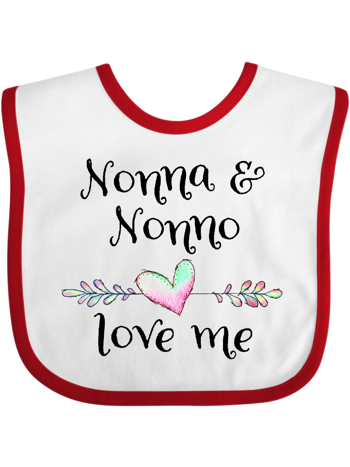 Inktastic Nonna and Nonno Love Me- Heart Grandchild Boys or Girls Baby Bib - Walmart.com