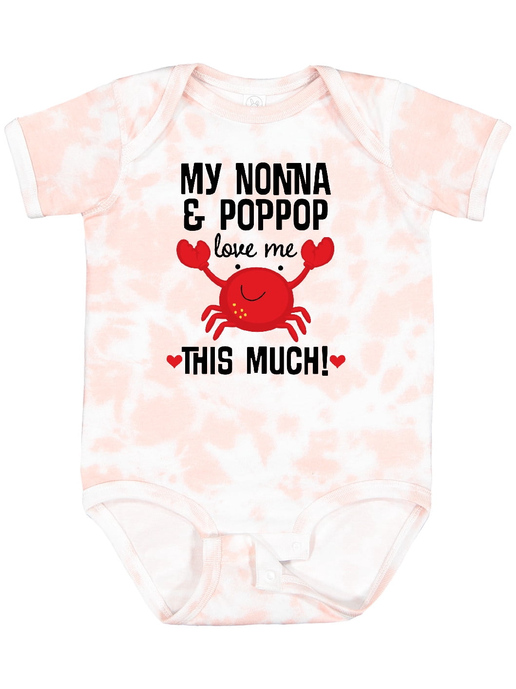 Inktastic Nonna and Poppop Grandson Crab Boys or Girls Baby Bodysuit ...