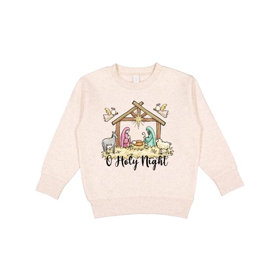 Inktastic O Holy Night Nativity Scene Christmas Toddler Sweatshirt ...