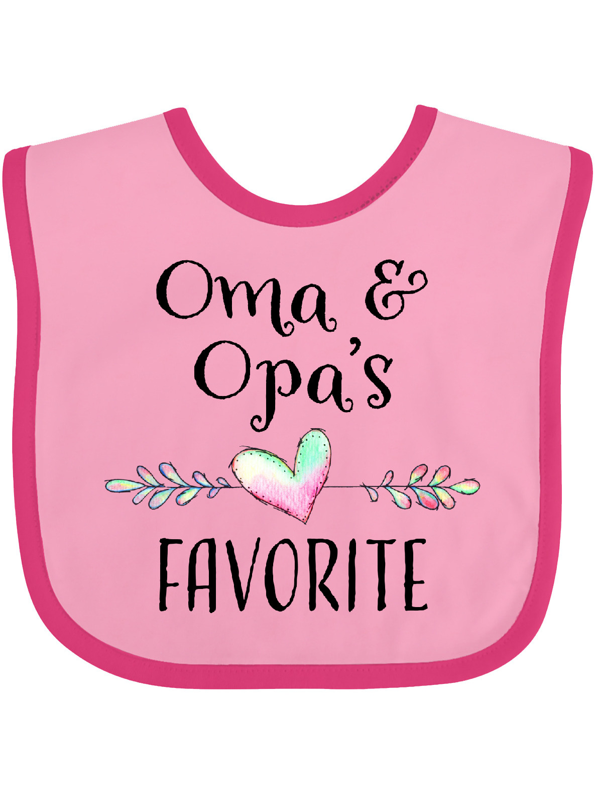Inktastic Oma and Opa's Favorite- Heart Grandchild Boys or Girls Baby Bib - Walmart.com