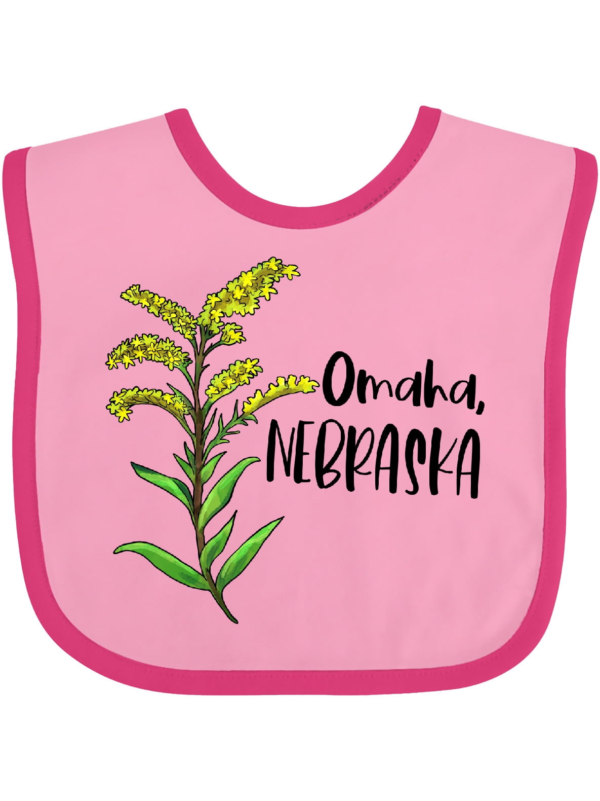 Inktastic Omaha, Nebraska Goldenrod Flower Boys or Girls Baby Bib ...