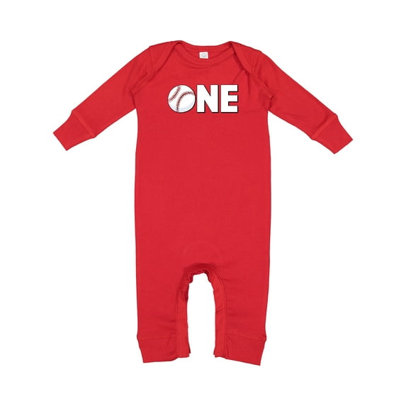 Inktastic One Baseball First Birthday Baby Romper Coveralls - Walmart.com