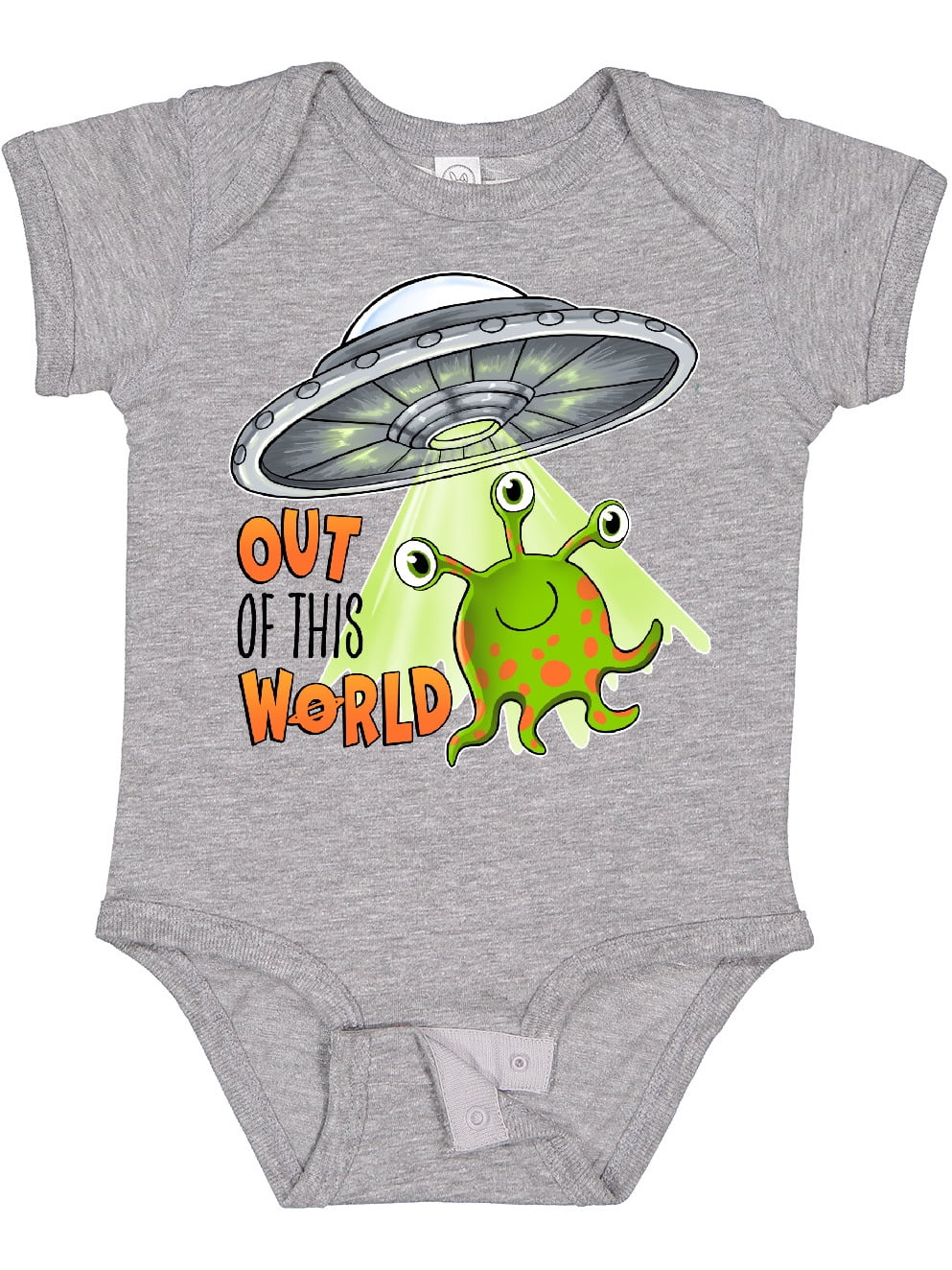 Inktastic Out of this World- cute green alien UFO Boys or Girls Baby ...