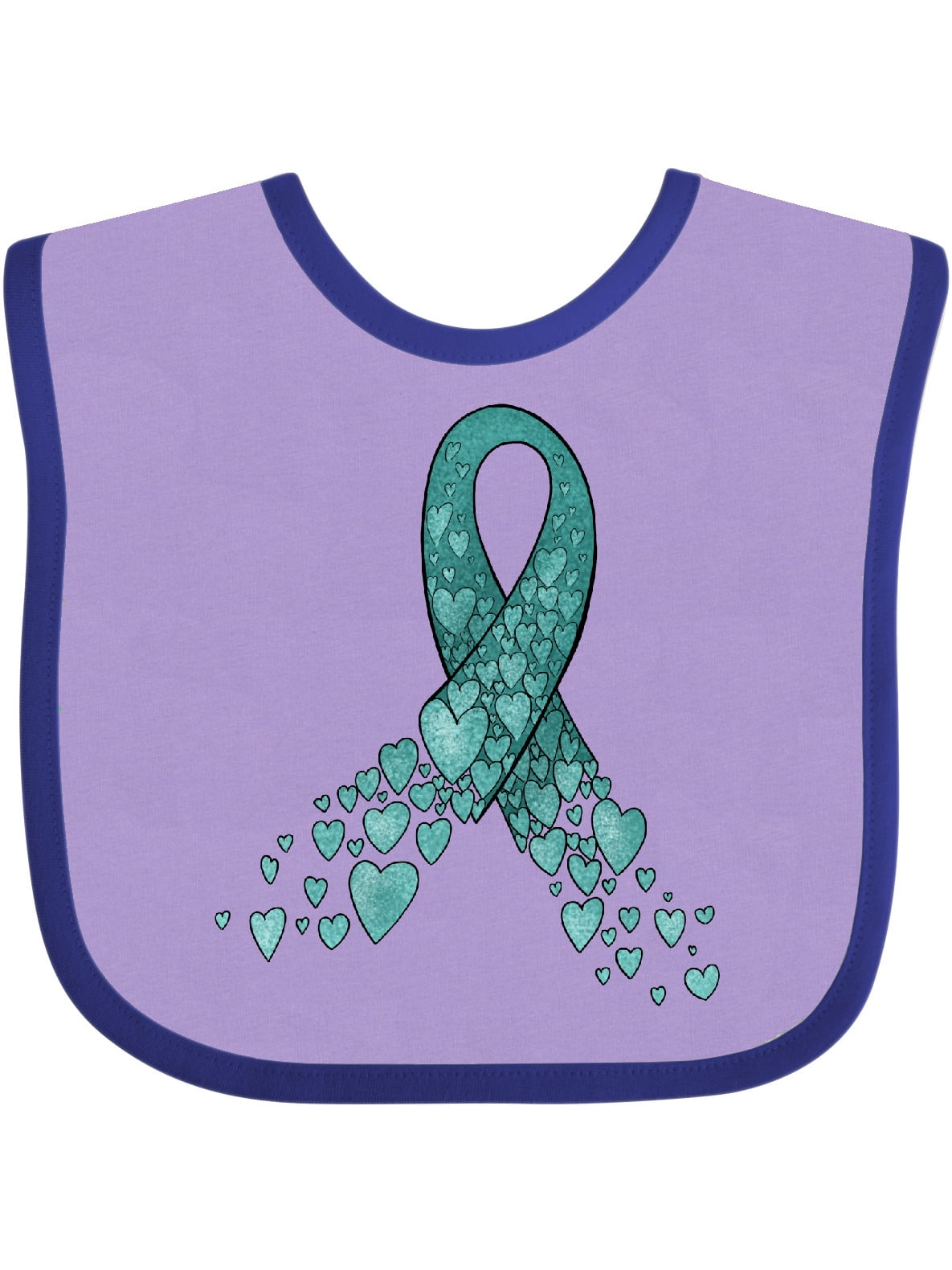 Inktastic Ovarian Cancer Awareness Teal Ribbon Made of Hearts Boys or Girls Baby Bib - Walmart.com