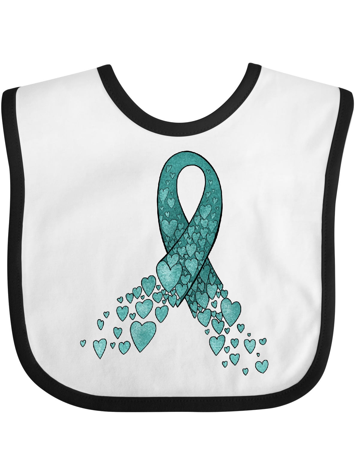 Inktastic Ovarian Cancer Awareness Teal Ribbon Made of Hearts Boys or Girls Baby Bib - Walmart.com
