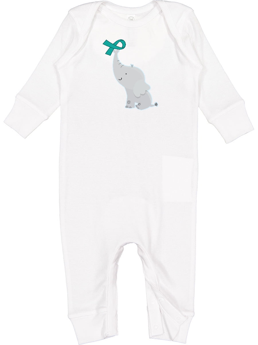 Inktastic Ovarian Cancer Pcos Teal Ribbon Awareness Baby Romper ...