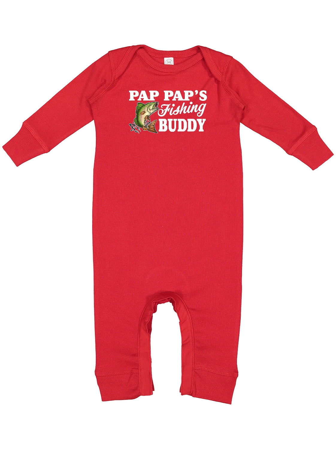 Inktastic Pap Pap's Fishing Buddy with White Text Baby Romper Coveralls ...