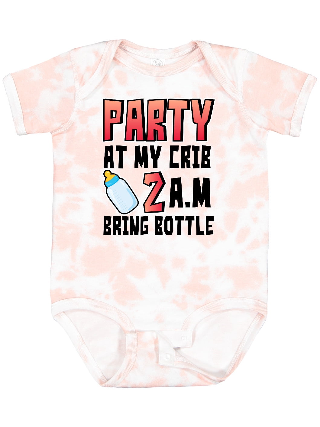 Inktastic Party at My Crib 2 A.m. Bring Bottle Baby Humor Boys or Girls Baby Bodysuit - Walmart.com