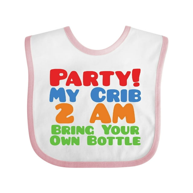 Inktastic Party at My Crib Boys or Girls Baby Bib - Walmart.com