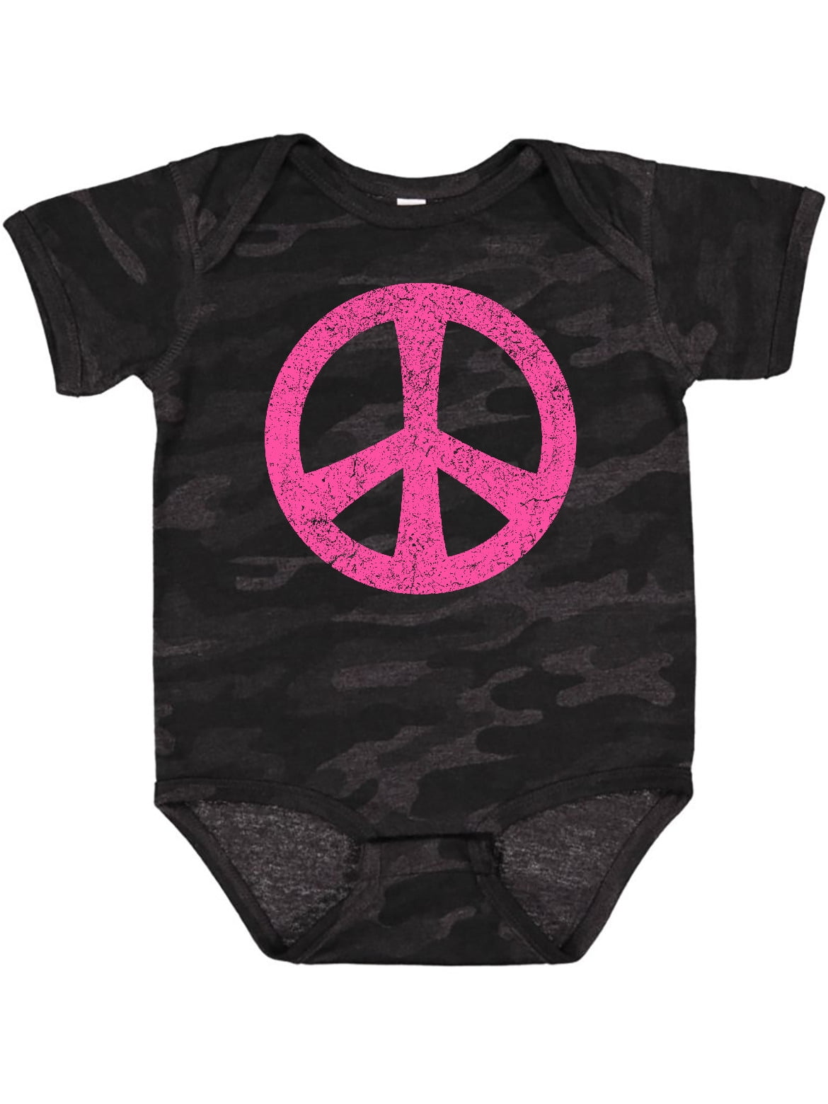 Inktastic Peace Sign Pink Retro Girls Baby Bodysuit - Walmart.com