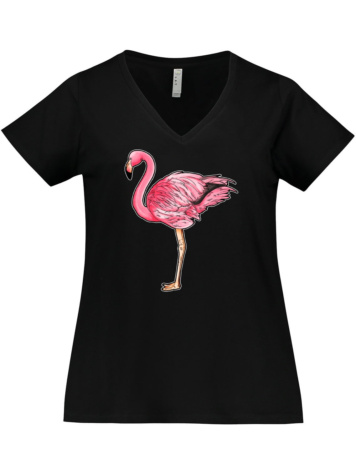 Inktastic Pink Flamingo Women's Plus Size V-Neck T-Shirt - Walmart.com