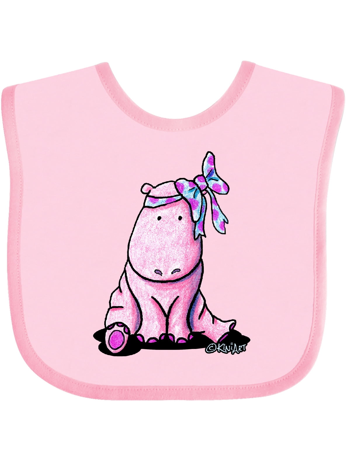 Inktastic Pink Hippo Boys or Girls Baby Bib - Walmart.com