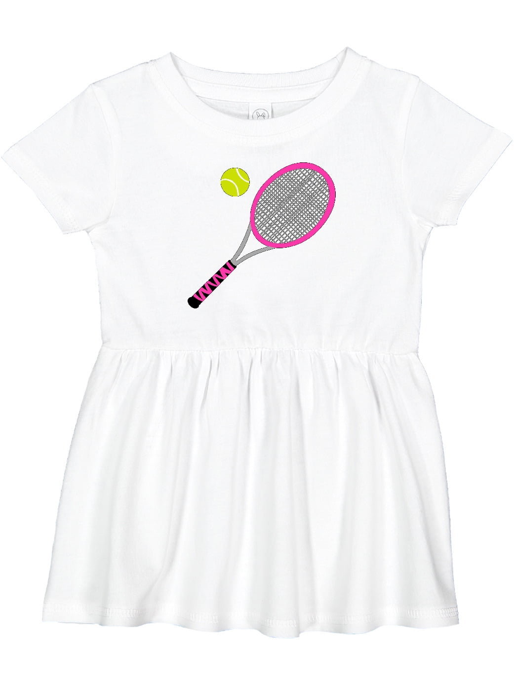 Inktastic Pink Tennis Racket and Ball Girls Baby Dress - Walmart.com