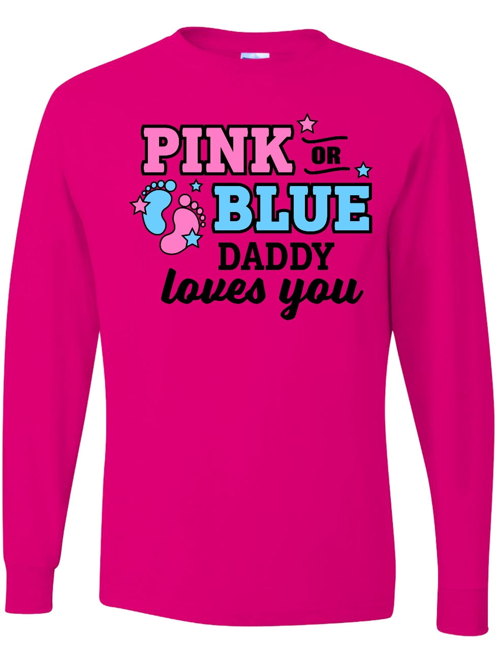 Inktastic Pink or Blue Daddy Loves You Long Sleeve T-Shirt - Walmart.com