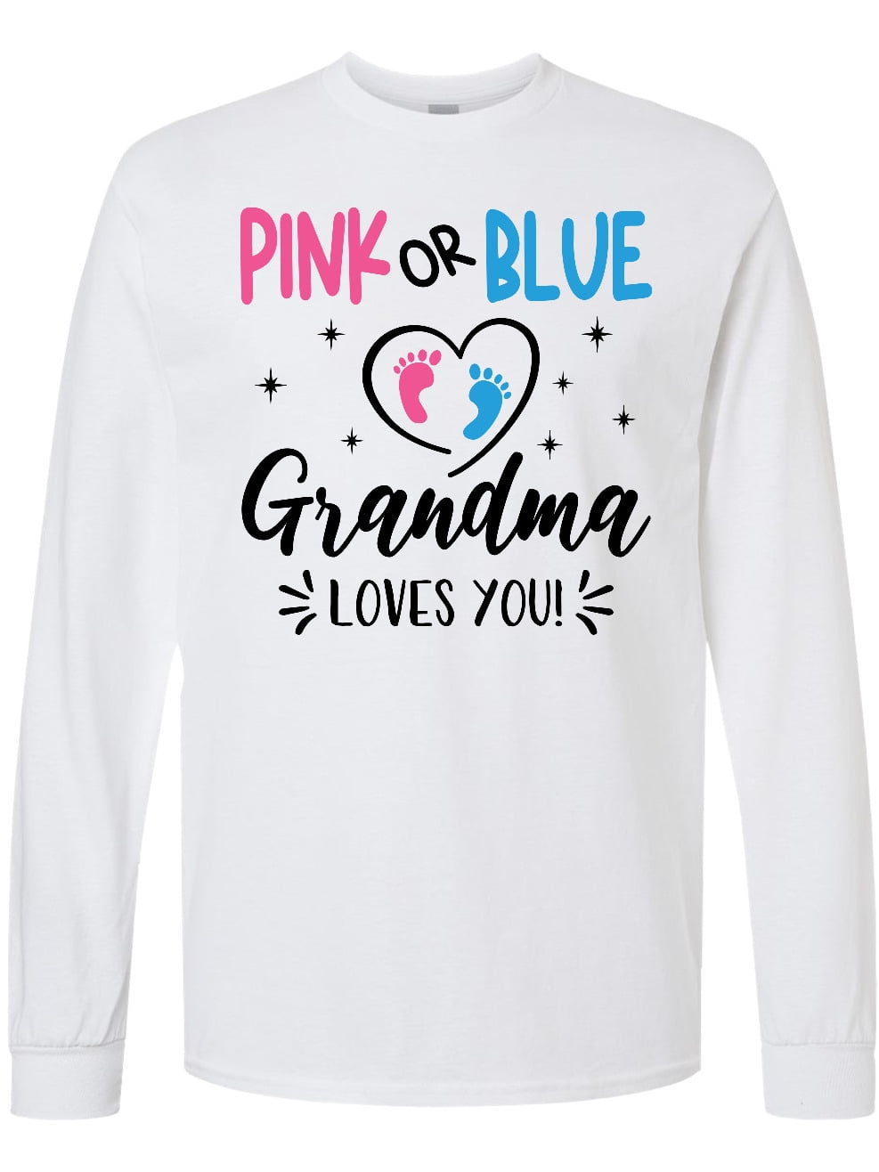 Inktastic Pink or Blue Grandma Loves You Long Sleeve T-Shirt - Walmart.com