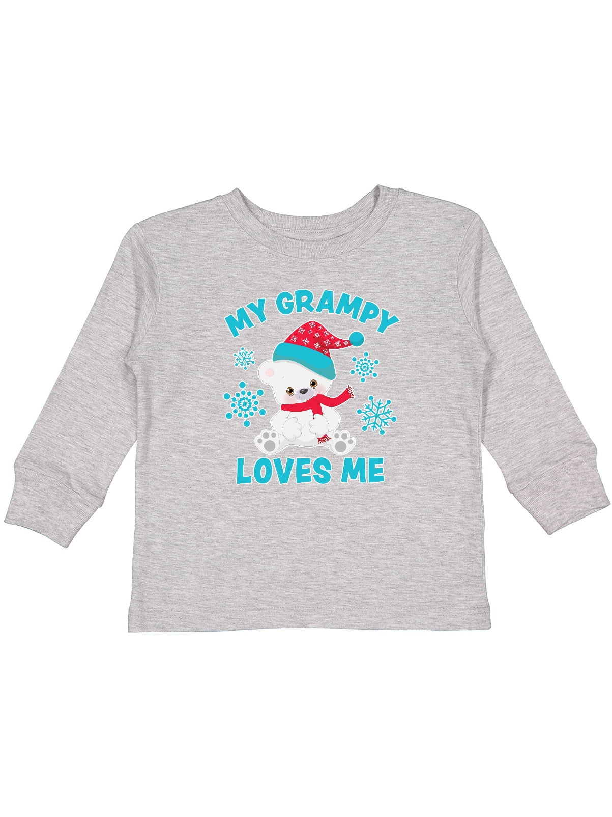 Inktastic Polar Bear My Grampy Loves Me In Santa Hat With Snowflakes