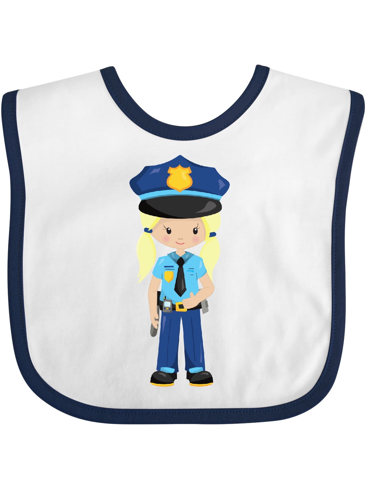 Inktastic Police Girl, Police Officer, Cop, Blonde Hair Girls Baby Bib ...