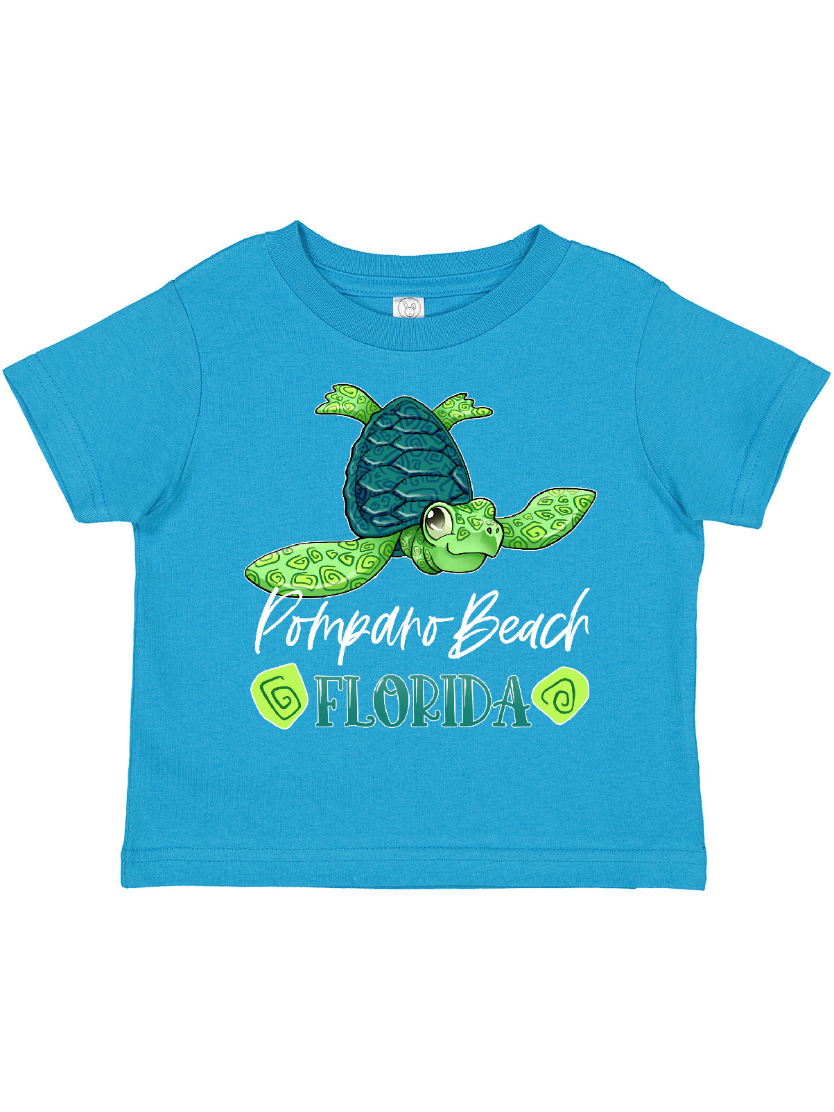 Inktastic Pompano Beach, Florida Happy Sea Turtle Boys or Girls Toddler ...