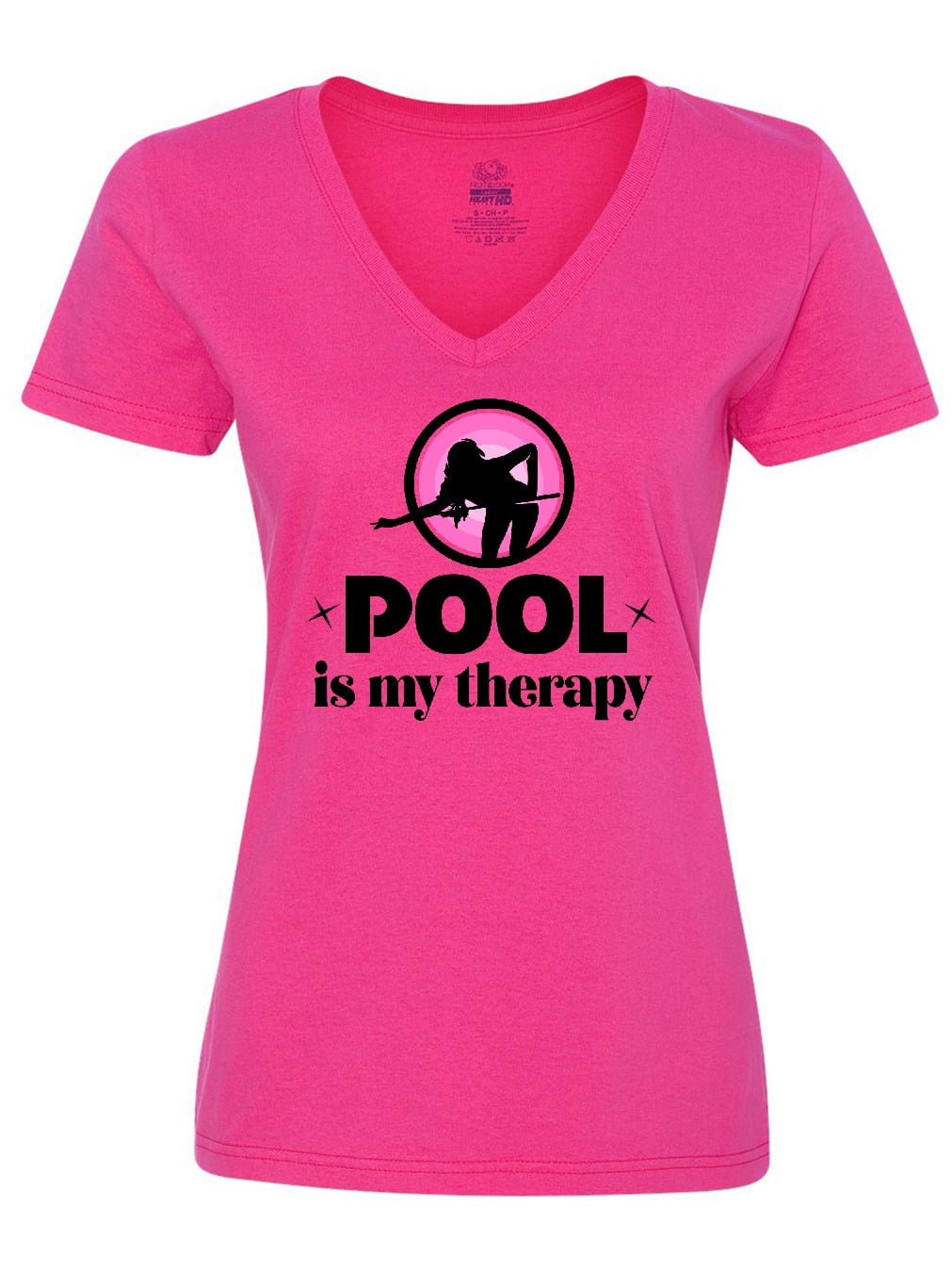 Inktastic Pool is My Therapy Billiards Player Women's V-Neck T-Shirt ...