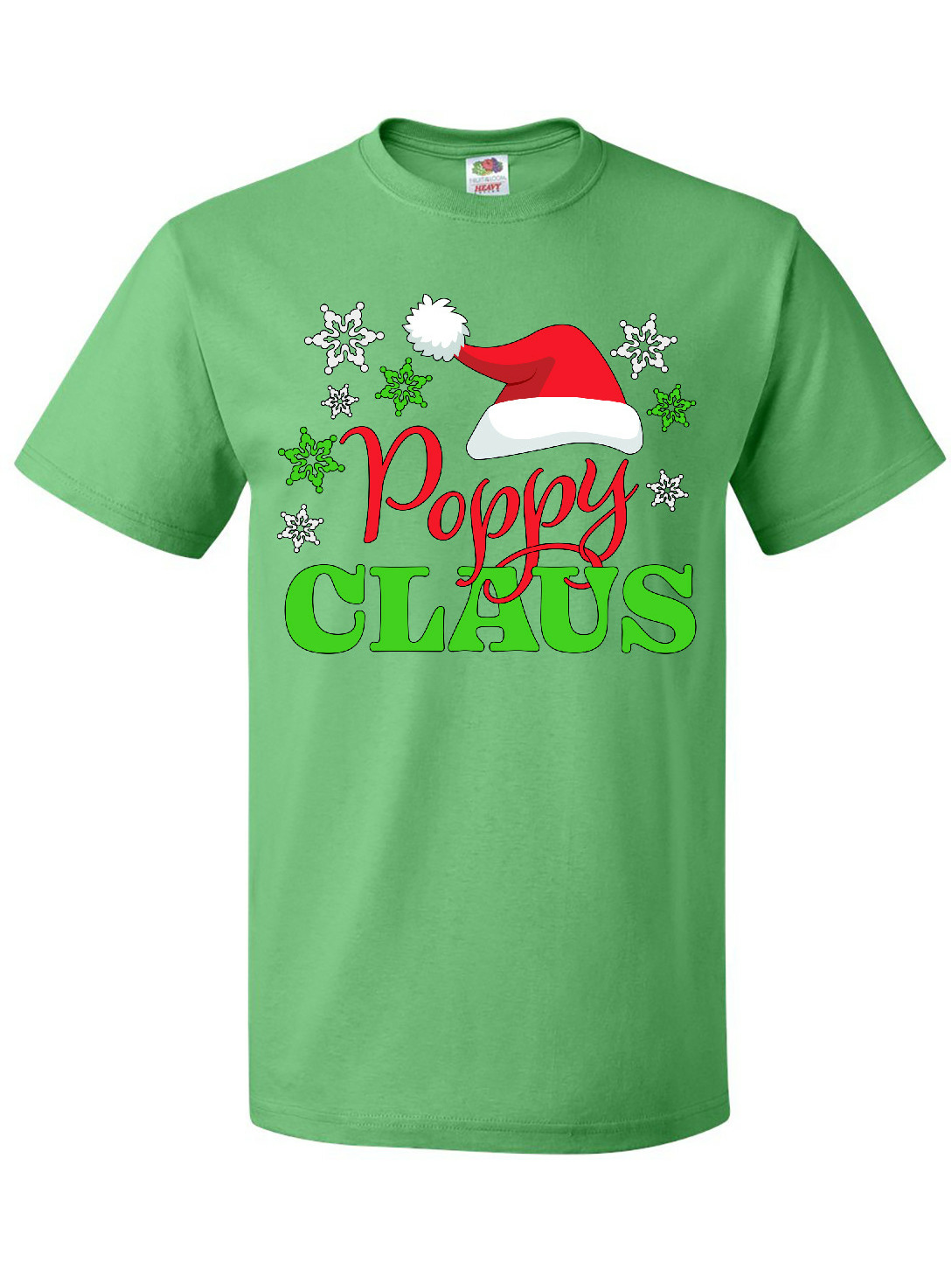 Inktastic Poppy Claus with Christmas Santa Hat and Snowflakes T-Shirt ...