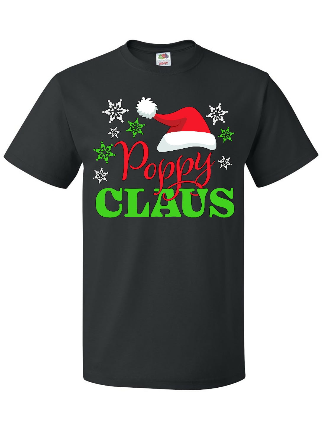 Inktastic Poppy Claus with Christmas Santa Hat and Snowflakes T-Shirt ...