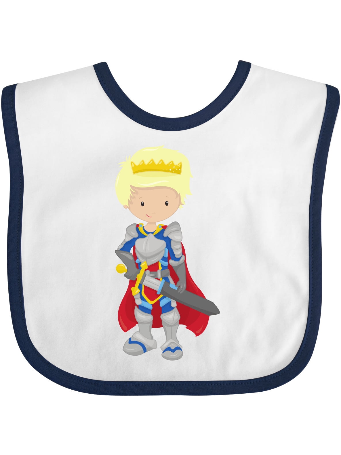 Inktastic Prince, King, Knight, Sword, Crown, Blond Hair Boys Baby Bib ...