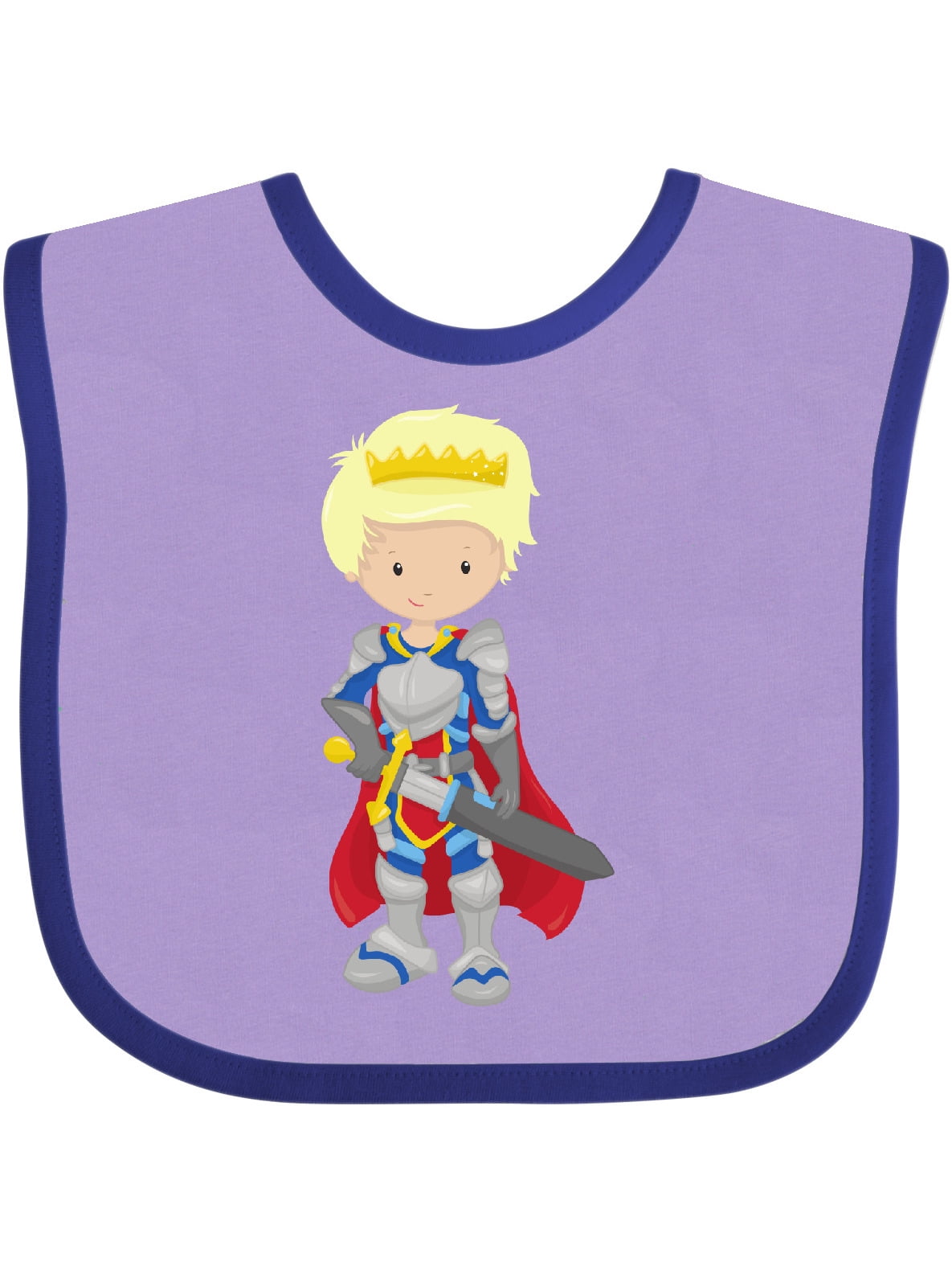 Inktastic Prince, King, Knight, Sword, Crown, Blond Hair Boys Baby Bib ...