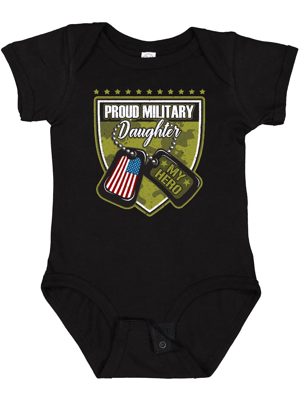 Inktastic Proud Military Daughter Soldier Hero Girls Baby Bodysuit ...