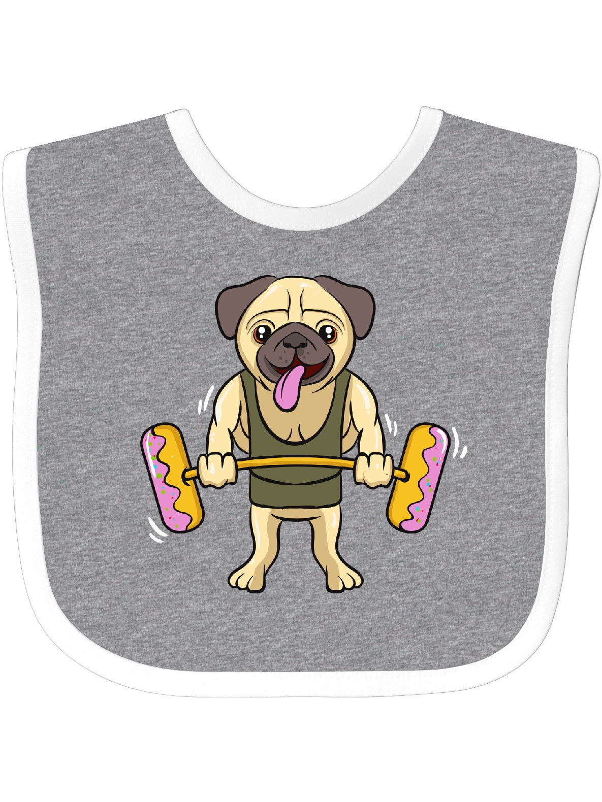 Inktastic Pug Dog Donut Gym Workout Girls Baby Bib - Walmart.com