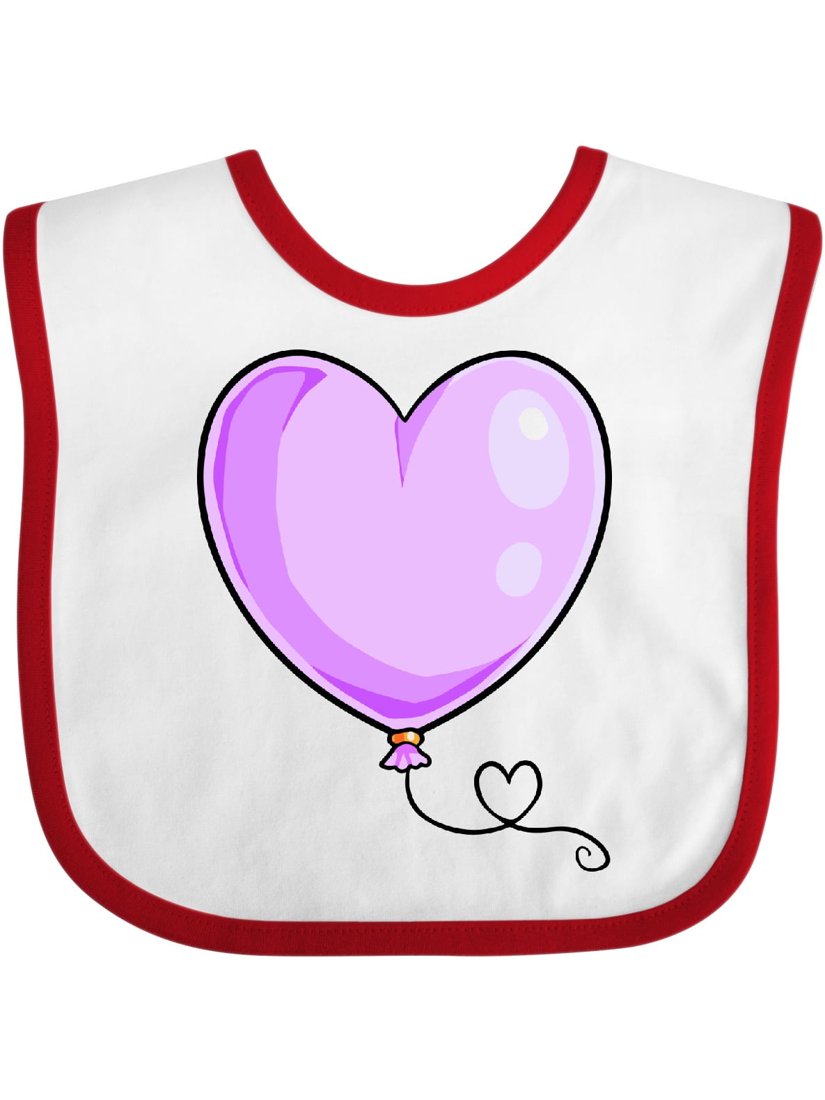 Inktastic Purple Balloon Heart Boys or Girls Baby Bib - Walmart.com