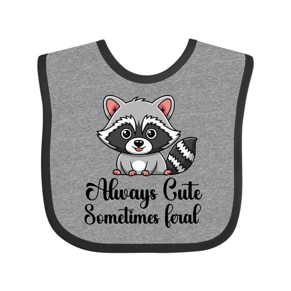 Inktastic Raccoon Always Cute Sometimes Feral Girls Baby Bib - Walmart.com