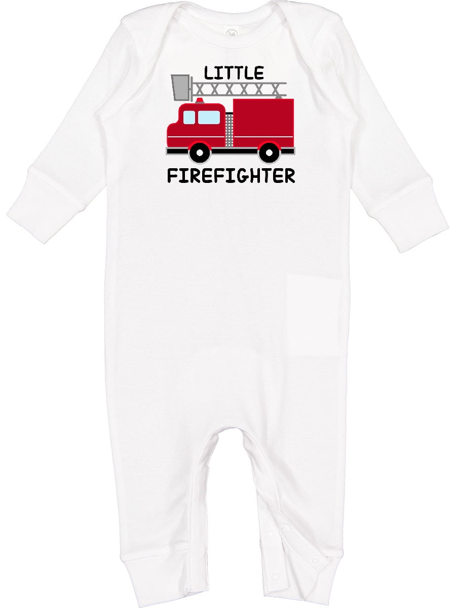 Inktastic Red Fire Little Firefighter Baby Romper Coveralls - Walmart.com