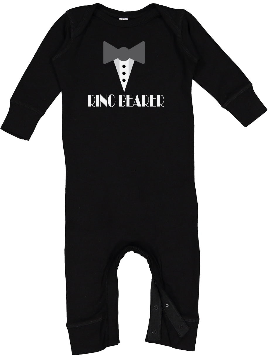 Inktastic Ring Bearer Mock Tux Tuxedo Baby Romper Coveralls - Walmart.com