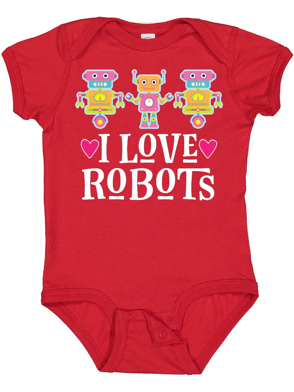Inktastic Robotics I Love Robots Girls Baby Bodysuit - Walmart.com
