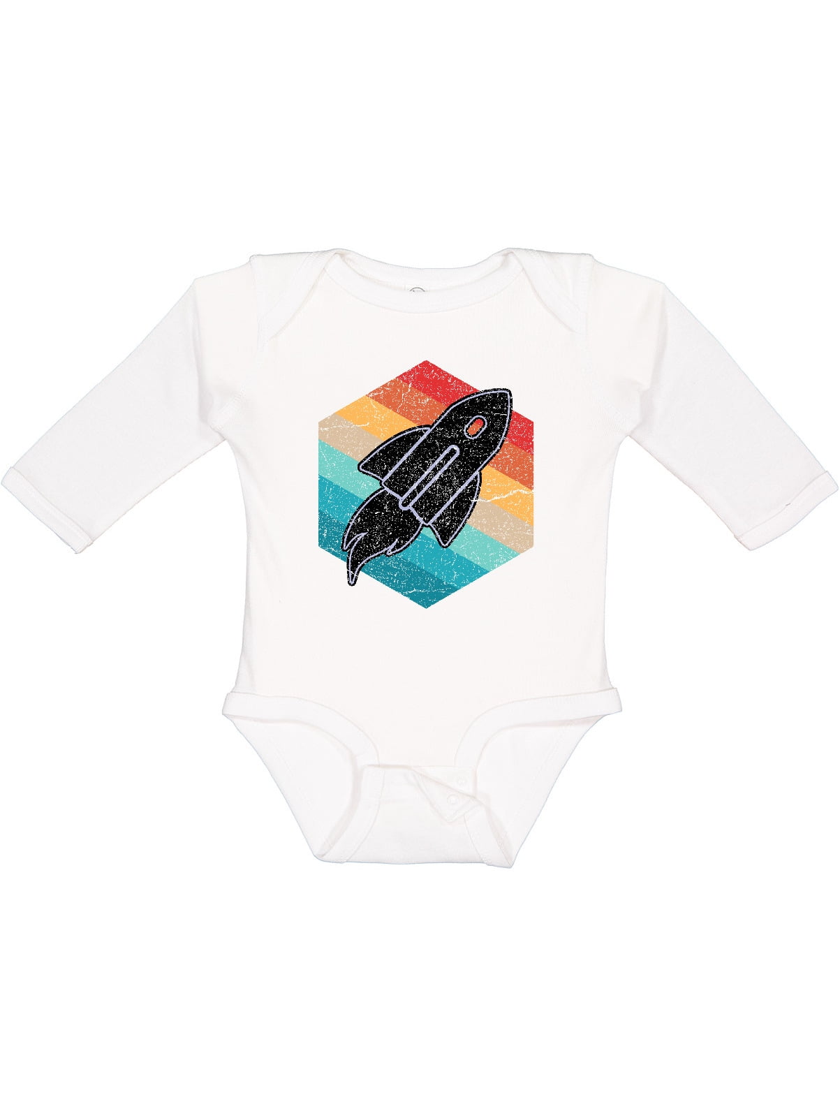 Inktastic Rocket Ship Retro Space Boys or Girls Long Sleeve Baby ...