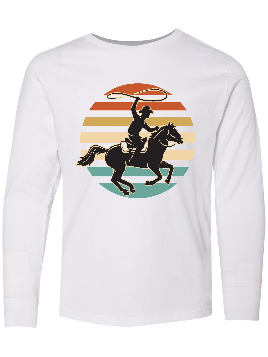 Inktastic Rodeo Team Roping Cowboy Long Sleeve Youth T-Shirt - Walmart.com