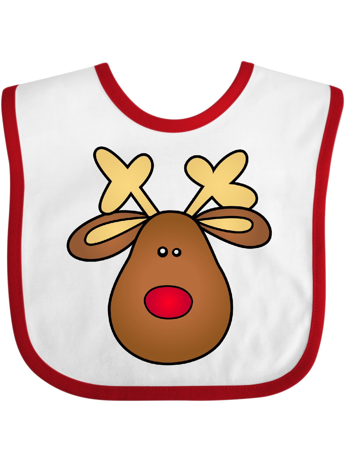 Inktastic Rudolph the Red Nose Reindeer Boys or Girls Baby Bib ...