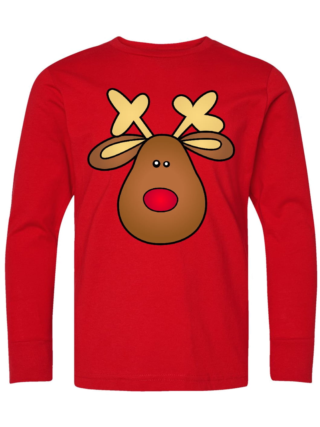 Inktastic Rudolph the Red Nose Reindeer Long Sleeve Youth T-Shirt ...