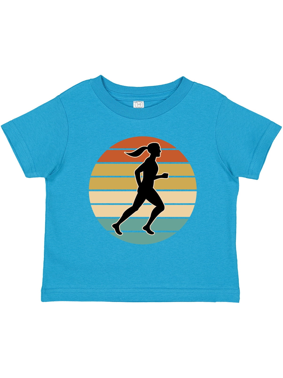 Inktastic Running Retro Sunset Female Runner Girls Toddler T-Shirt ...