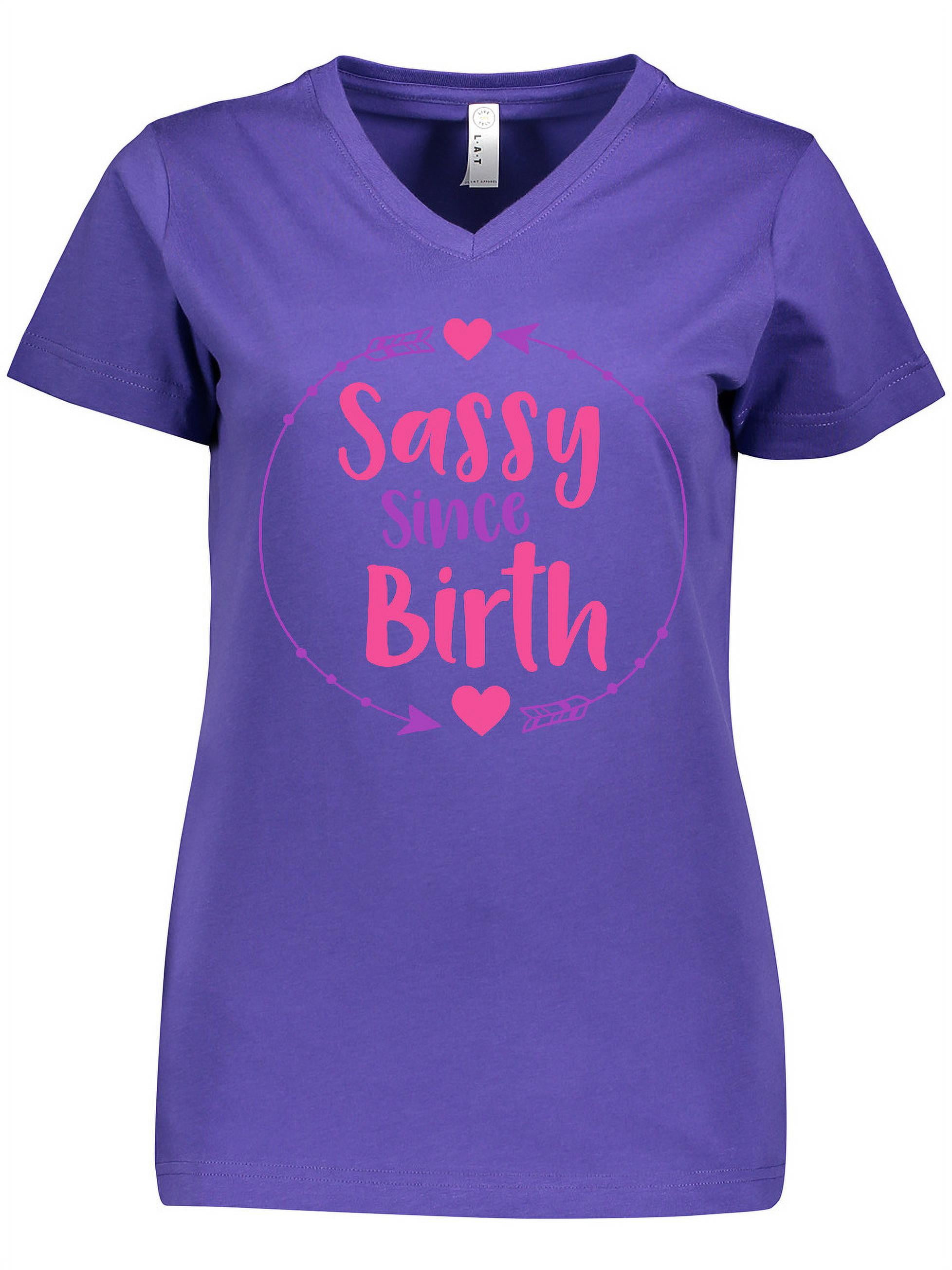 Inktastic Sassy Since Birth, Sassy, Sassy Girl, Arrow, Hearts Women's V ...