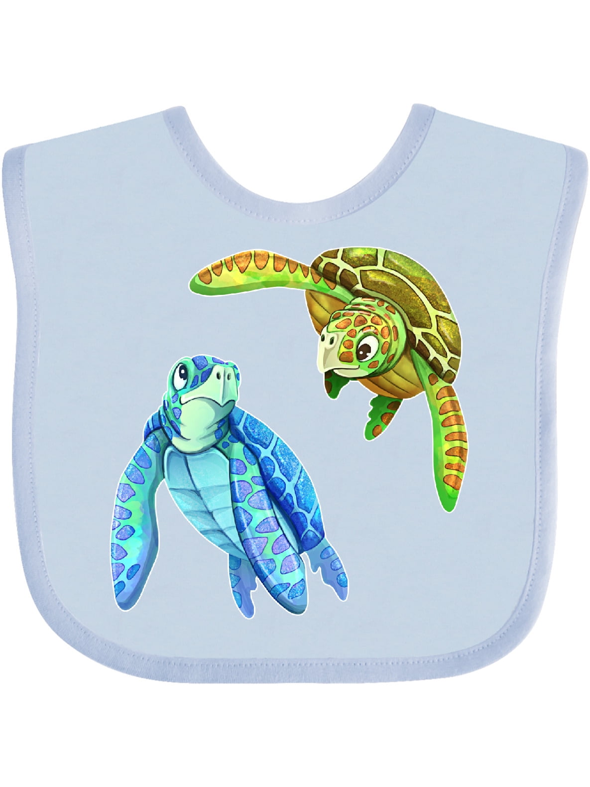 Inktastic Sea Turtles Swimming Together Boys or Girls Baby Bib ...