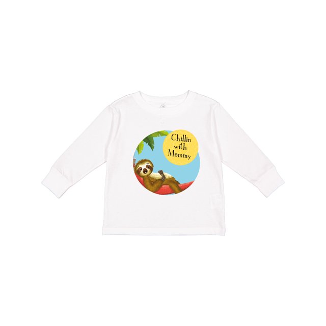 Inktastic Sedrick Sloth Chillin with Mommy Cute Girls Long Sleeve ...