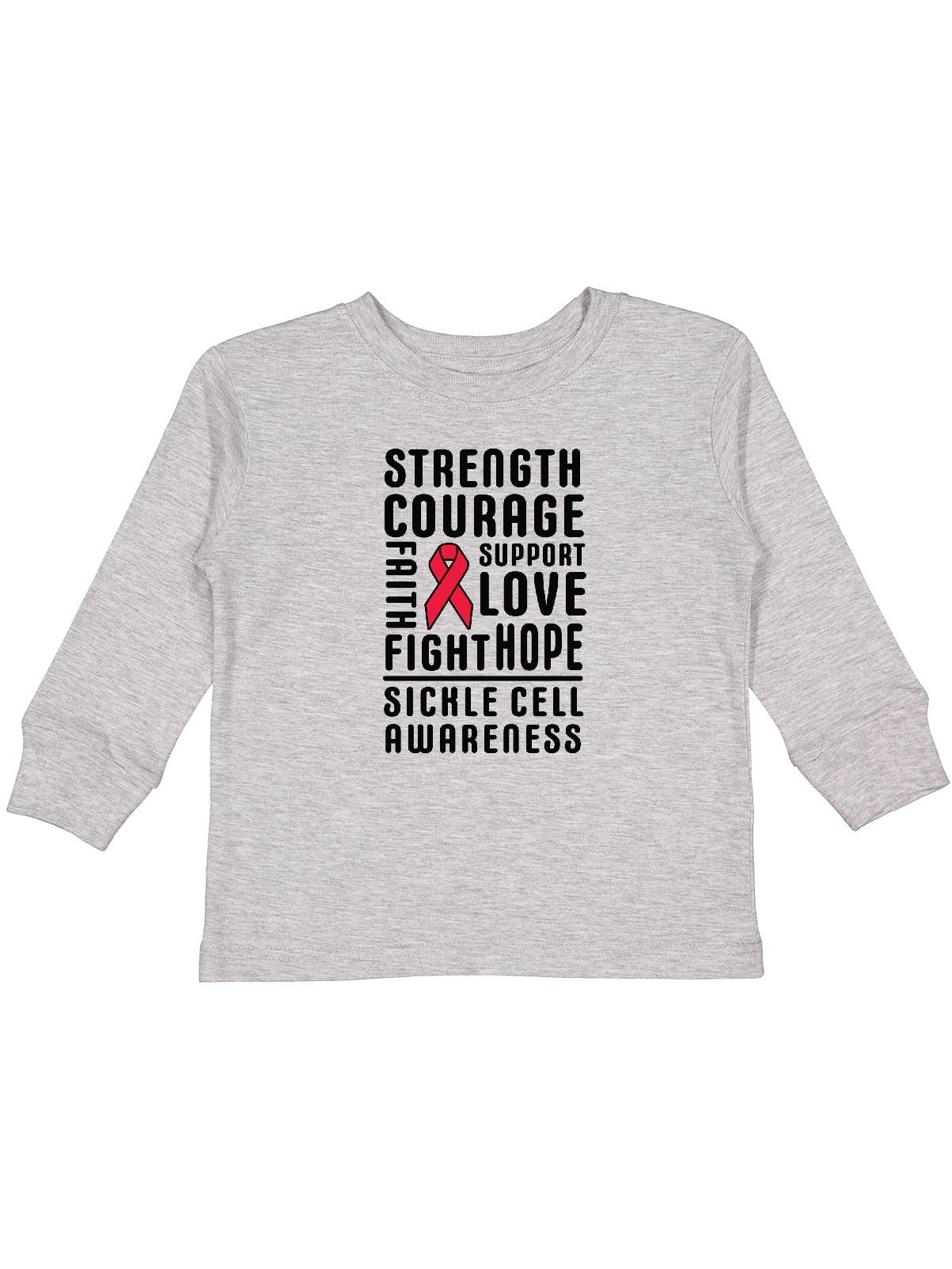 Inktastic Sickle Cell Awareness Strength Courage and Support Boys or Girls Long Sleeve Toddler T ...
