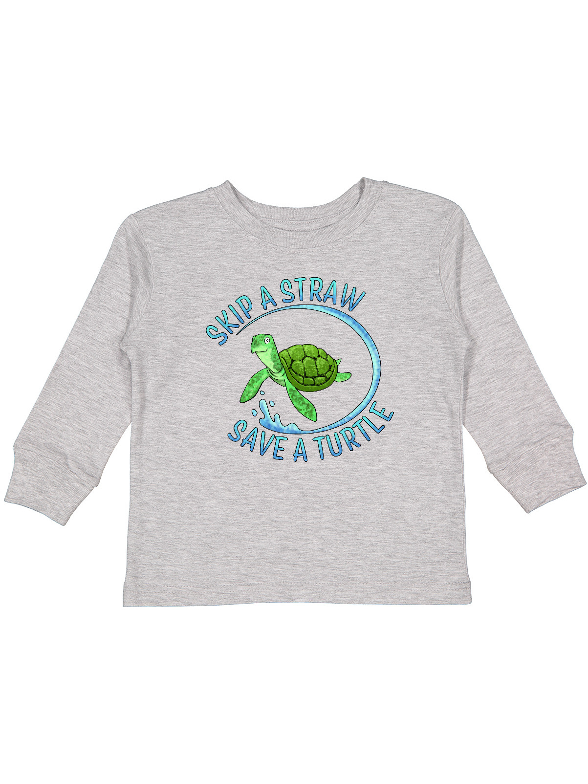 Inktastic Skip a Straw Save a Turtle with Cute Green Sea Turtle Boys or ...