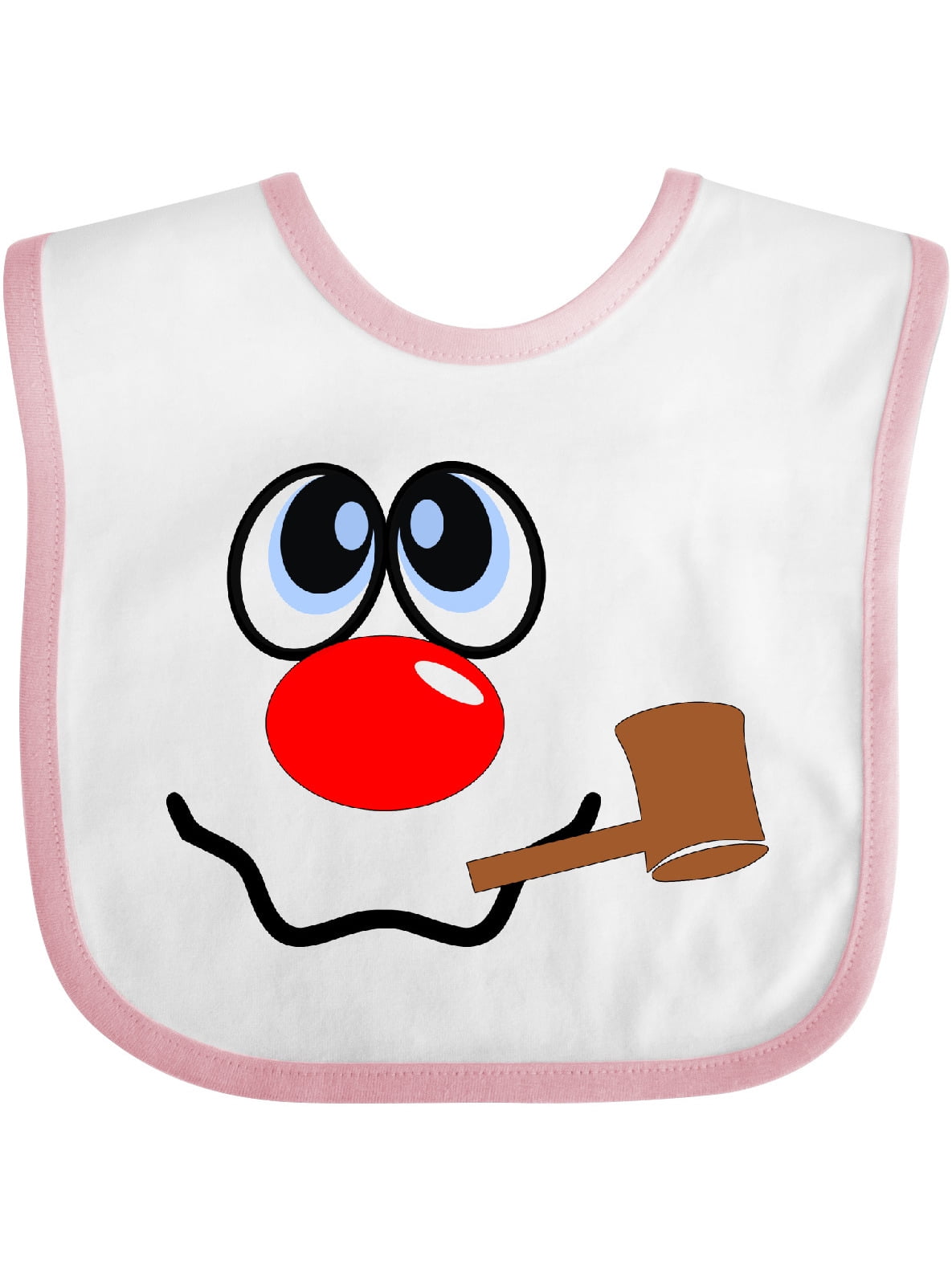 Inktastic Snowman with Red Nose and Corncob Pipe Boys or Girls Baby Bib ...