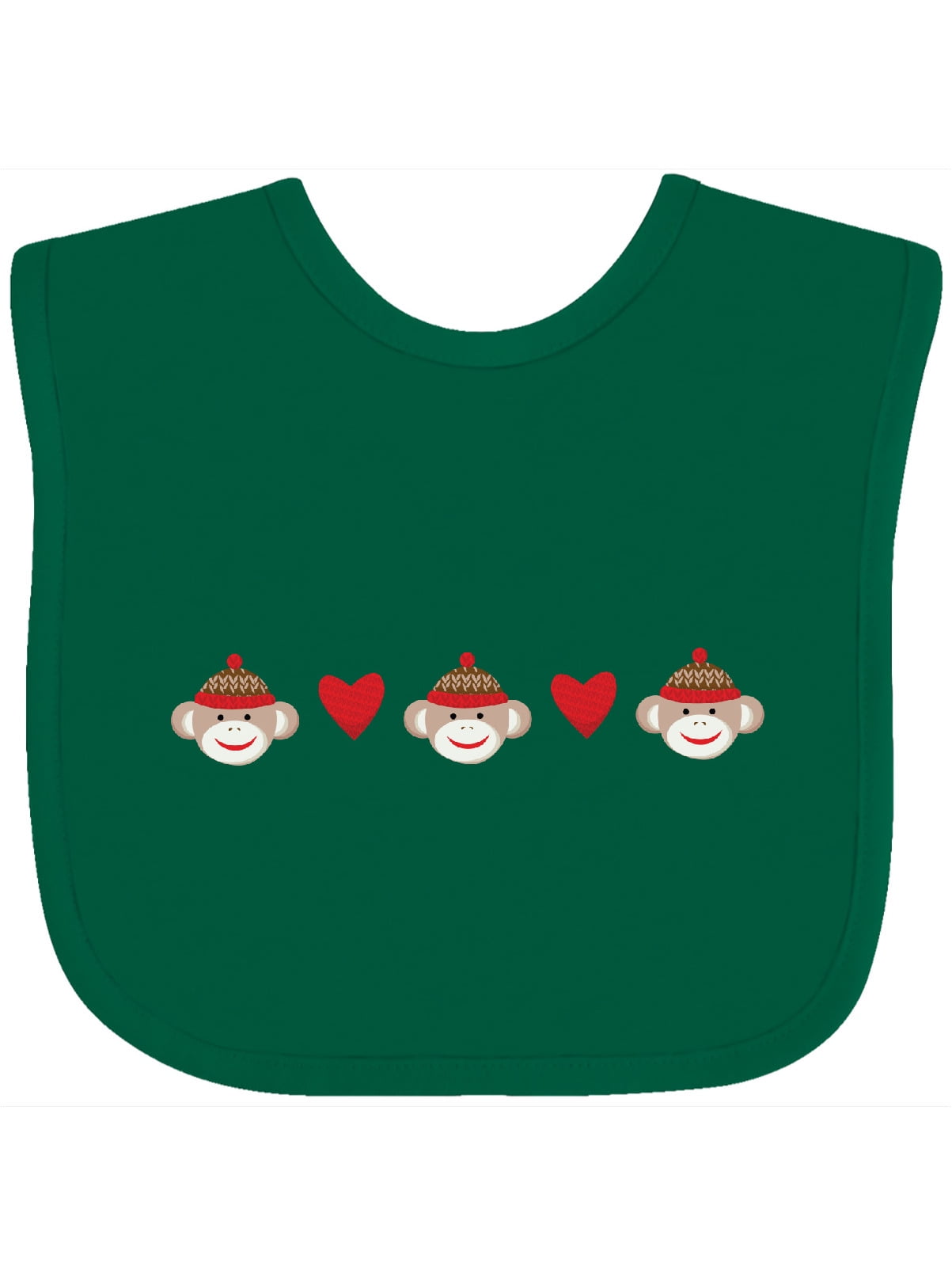 Inktastic Sock Monkey Heart Border Boys or Girls Baby Bib - Walmart.com